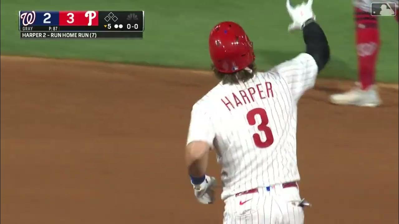 【2023MLB】Bryce Harper轟超前兩分彈！助費城人握有3:2領先 - YouTube