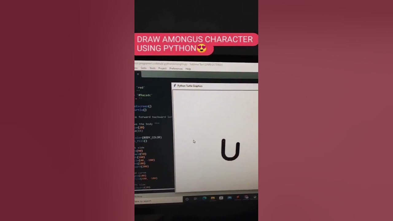 Draw Amongus Character Using Python Codingtime Python Viralshorts Pythonprogramming Youtube