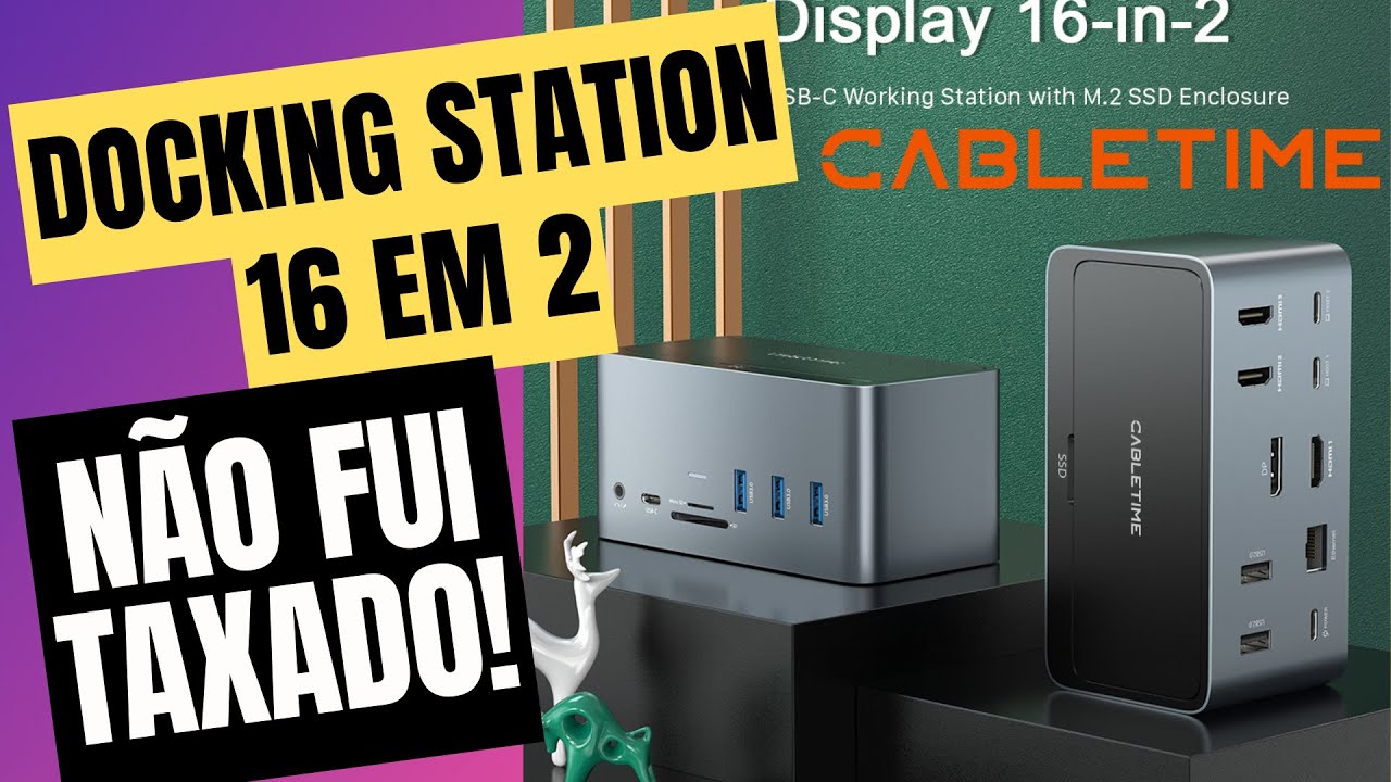 O MELHOR Docking Station CABLETIME 16 em 2 + Cabo HDMI + Hub Usb 6 em 1 @cabletimetech - YouTube
