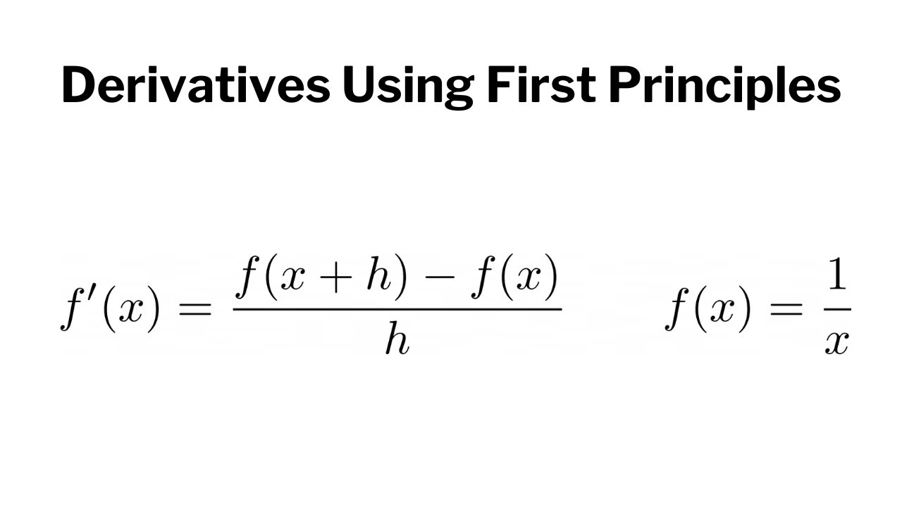 Derivative Of F x 1 x Using First Principles YouTube