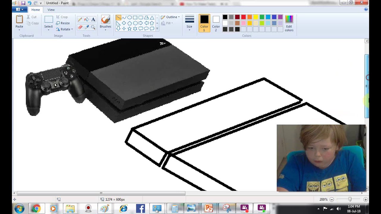How To Draw A PlayStation 4 on Microsoft Paint. - YouTube