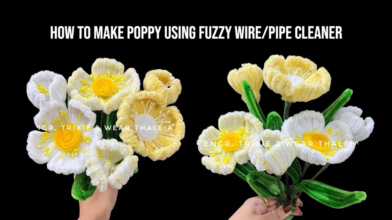 How to make Poppy using Pipe Cleaner/Fuzzy Wire/Chenille Stem #tutorial ...
