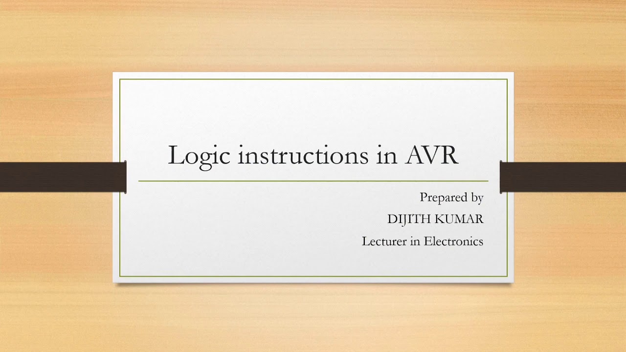 Logical Instructions Of Avr Youtube