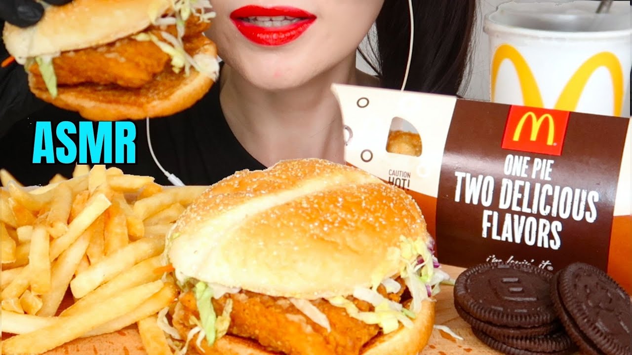 ASMR MCDONALD'S SPICY LEMON CHICKEN MCDELUXE MUKBANG スパイシーレモンチキンマック ...