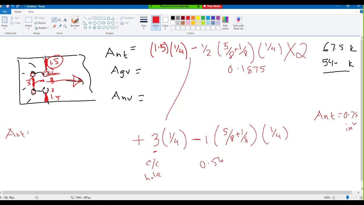 Tensile capacity by yielding, rupture and block shear example - YouTube