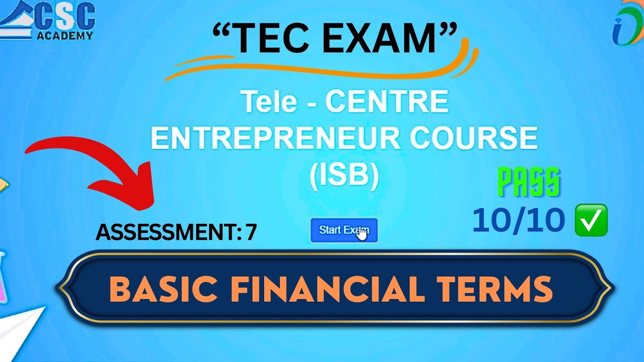 🔴 [ TEC Assessment 7 ] Basic Financial Terms Question and Answer | TEC ...