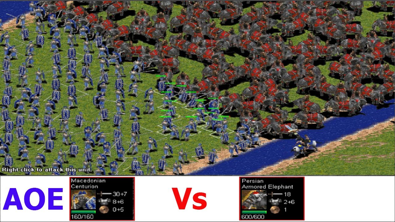 AOE 1 - How many Macedonian Centurion can Persian Armored Elephant ...