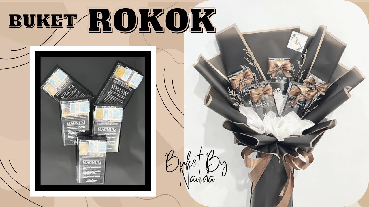 BUKET ROKOK UNTUK KADO COWO || HEMAT BAHAN KERTAS CHELOPHANE || WRAPING ...