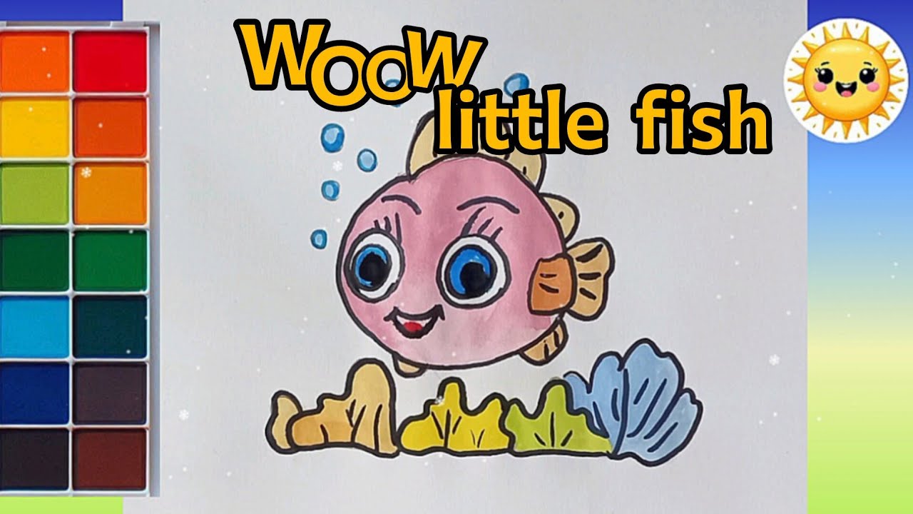 😍How to draw a little fish//easy drawing/ painting. step by step ...