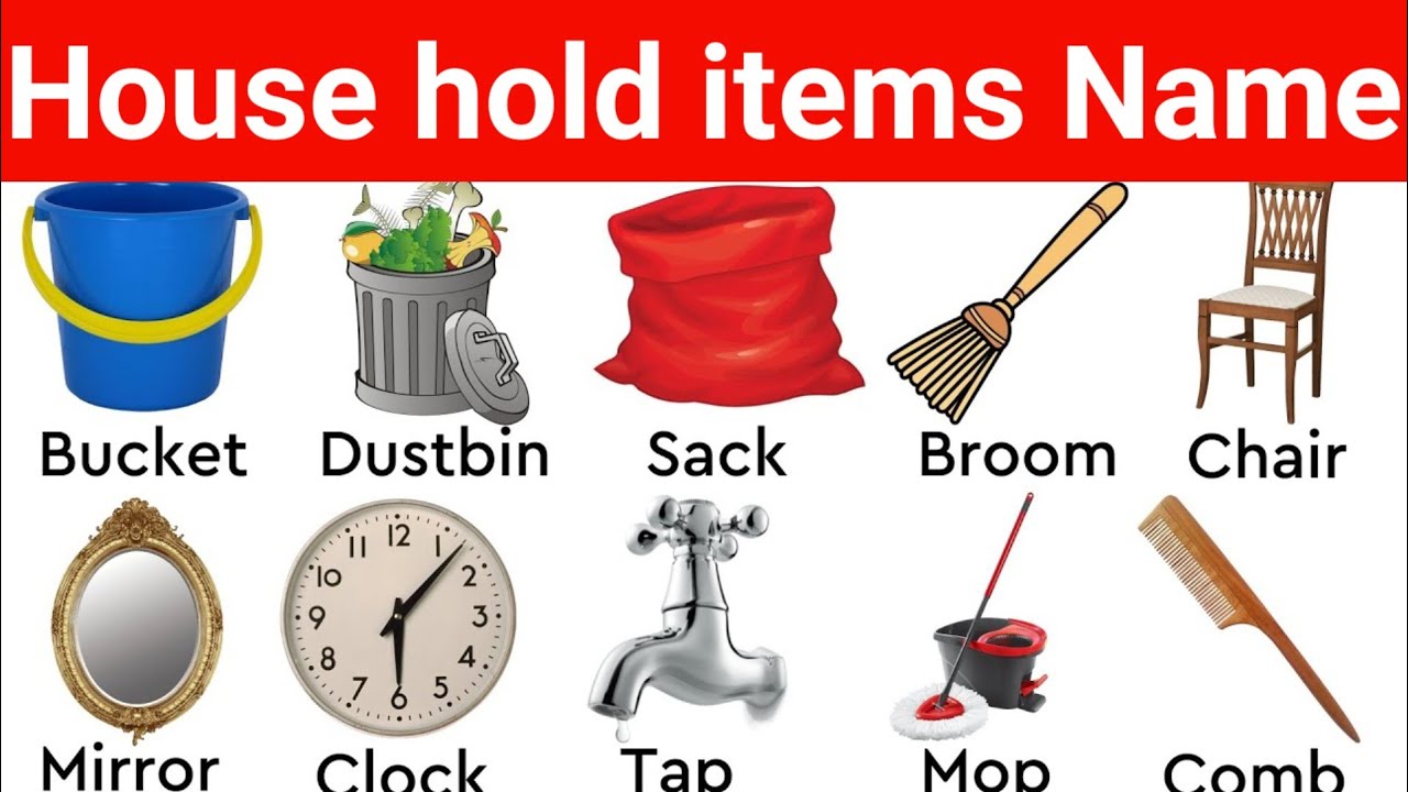 House hold items name l House hold items, घरेलू वस्तुओं के नाम,list of ...