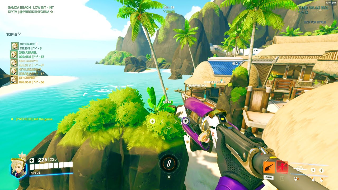 mercy parkour speedrun | samoa beach by hi! [DIYTV] (126.60s) - YouTube