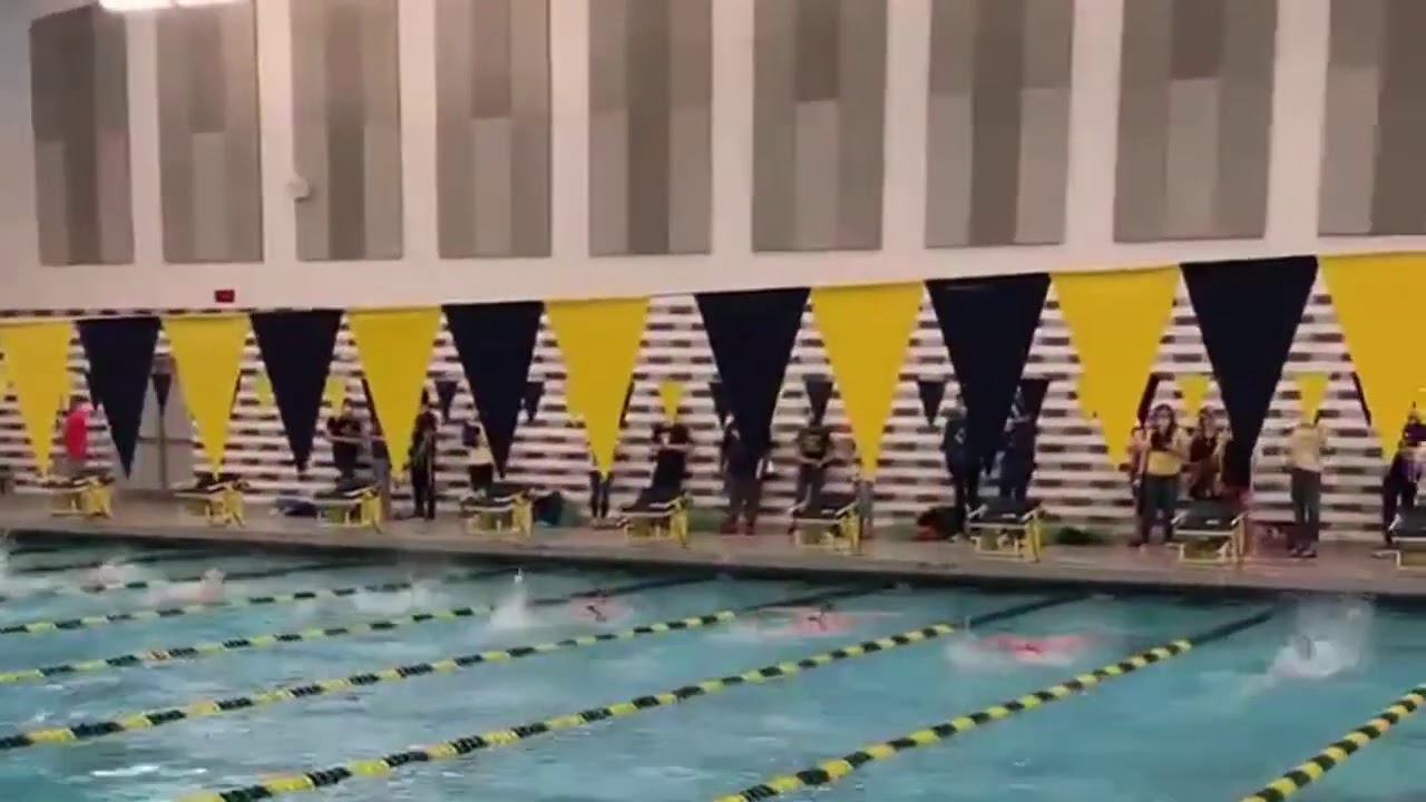 Mona Shores/Greater Muskegon Co-op swim coach cheers on Evyn Johnson at ...