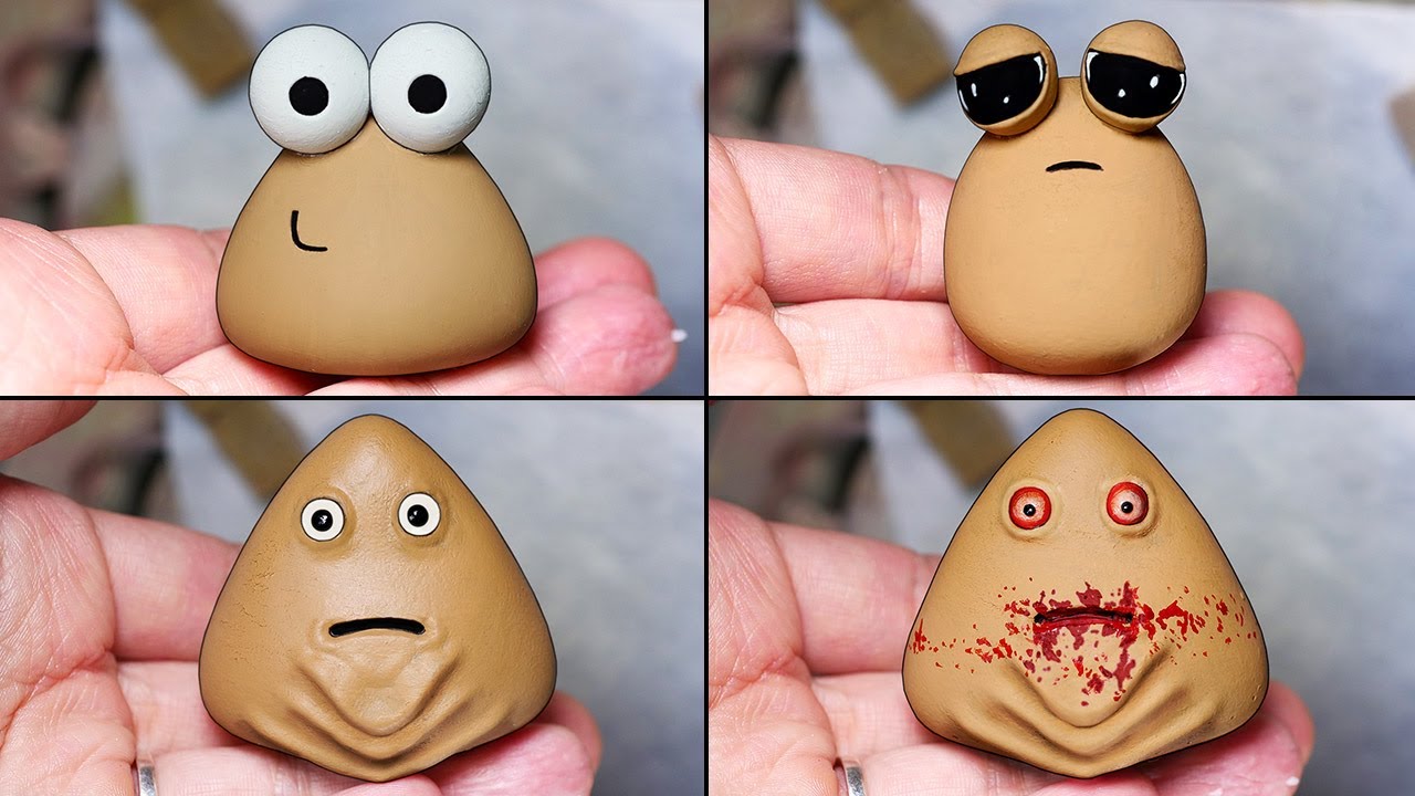 Making Pou & Sad Pou & Bou's Revenge Sculptures Timelapse - YouTube