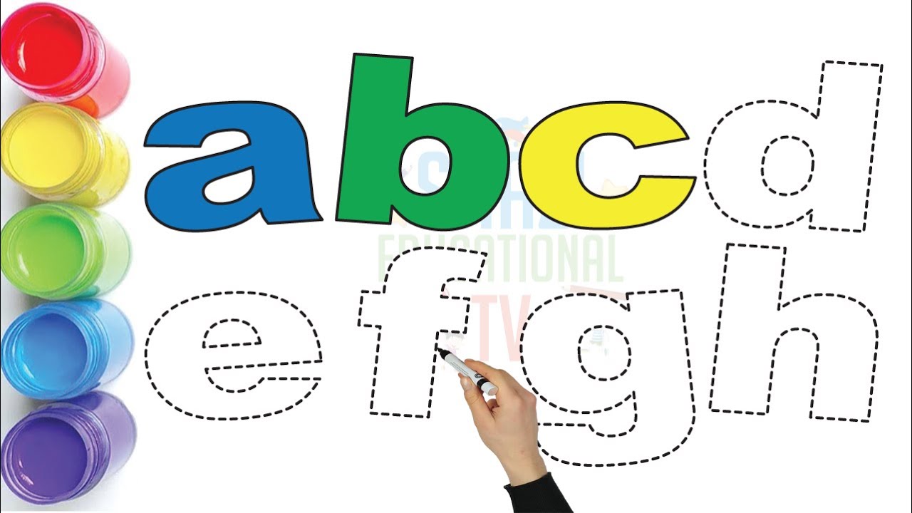 Let's Learn to Draw and Paint ABCDEFGH for Kids // Easy Step by Step ...