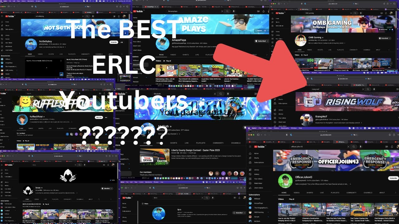 The top 10 BEST ERLC YouTubers!?! (2023 edition) - YouTube