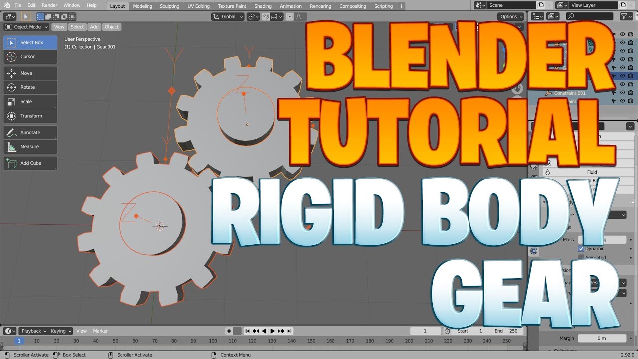 Blender beginner series No. 100 - Rigid Body gear - YouTube