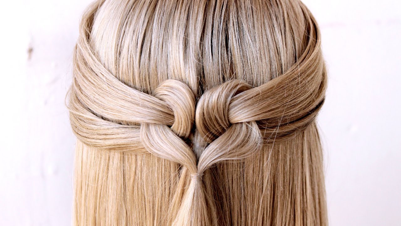 EASY Heart hairstyle for medium long hair tutorial #shorts - YouTube