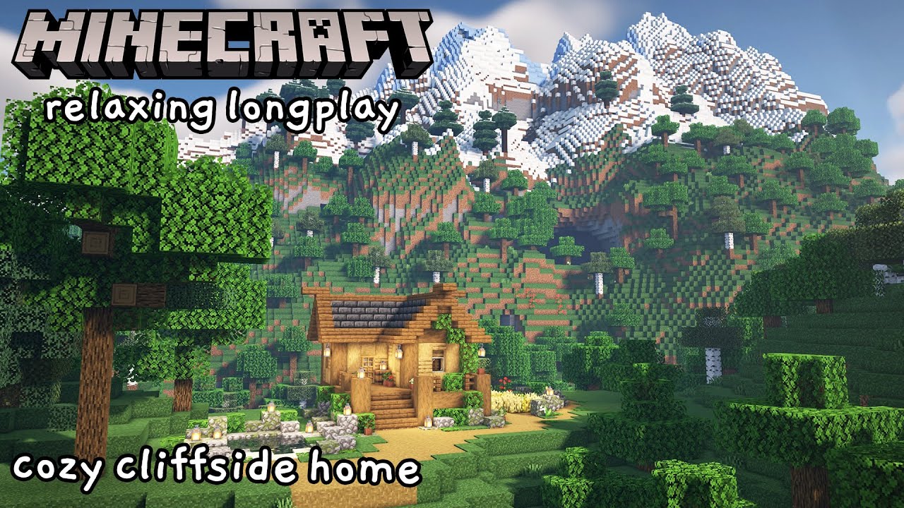 Minecraft Relaxing 1.18 Longplay - Building a Cozy Cliffside Home (No ...