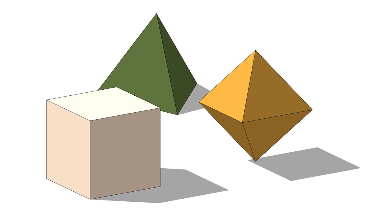 Sólidos Platónicos en Sistema Diédrico - Cubo 🟩 Tetraedro 🔺 y Octaedro ...
