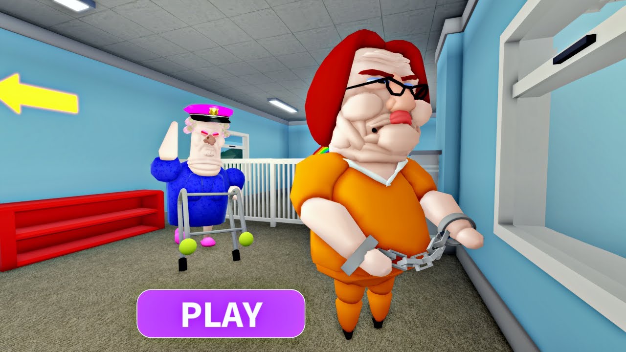 GRUMPY GRAN POLICE Escape From BETTY PRISONER - POLICE GIRL PRISON RUN ...