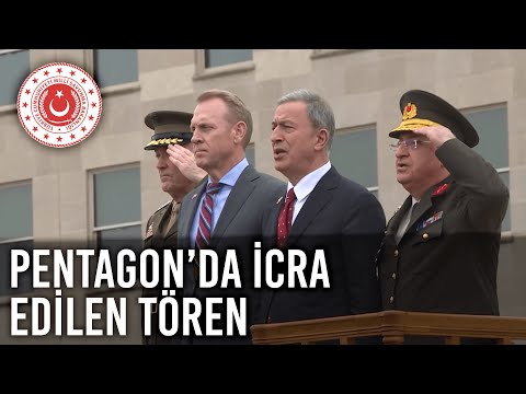 Bakan Akar ve Gnkur.Bşk. Org. Güler için Pentagon'da icra edilen tören.