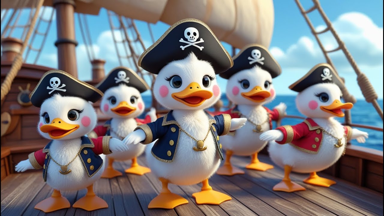 5 Little Pirate Ducks | Short Story for Kids in English | Kids Nursery ...