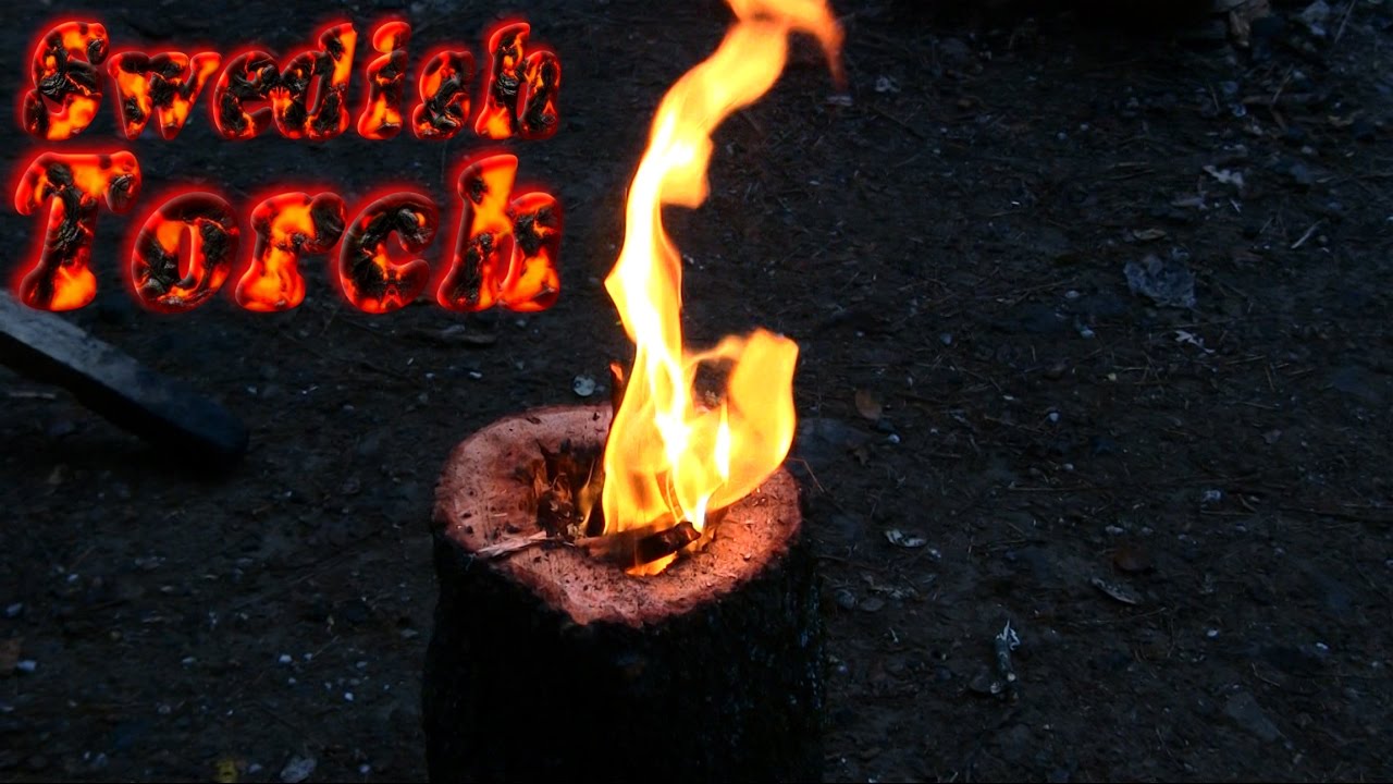 Swedish Torch Fire Primitive Firemaking - YouTube