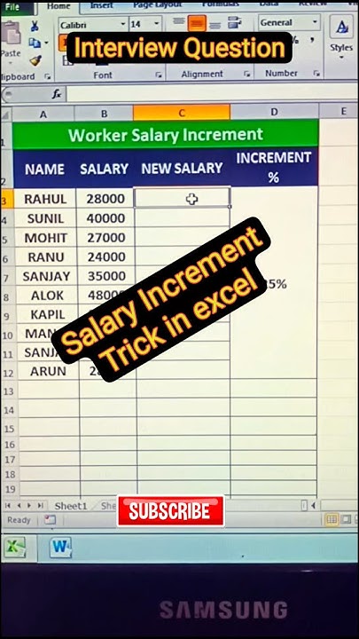 Salary increment trick #excel #exceltips #exceltricks #exceltutorial #excelshortcuts ##shortfeed ...