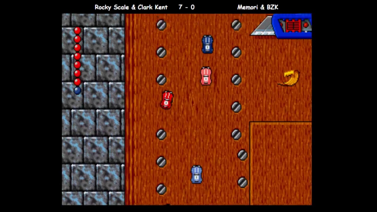 Micro Machines 96 finals. Rocky Scale & Clark Kent vs Memori & BZK ...