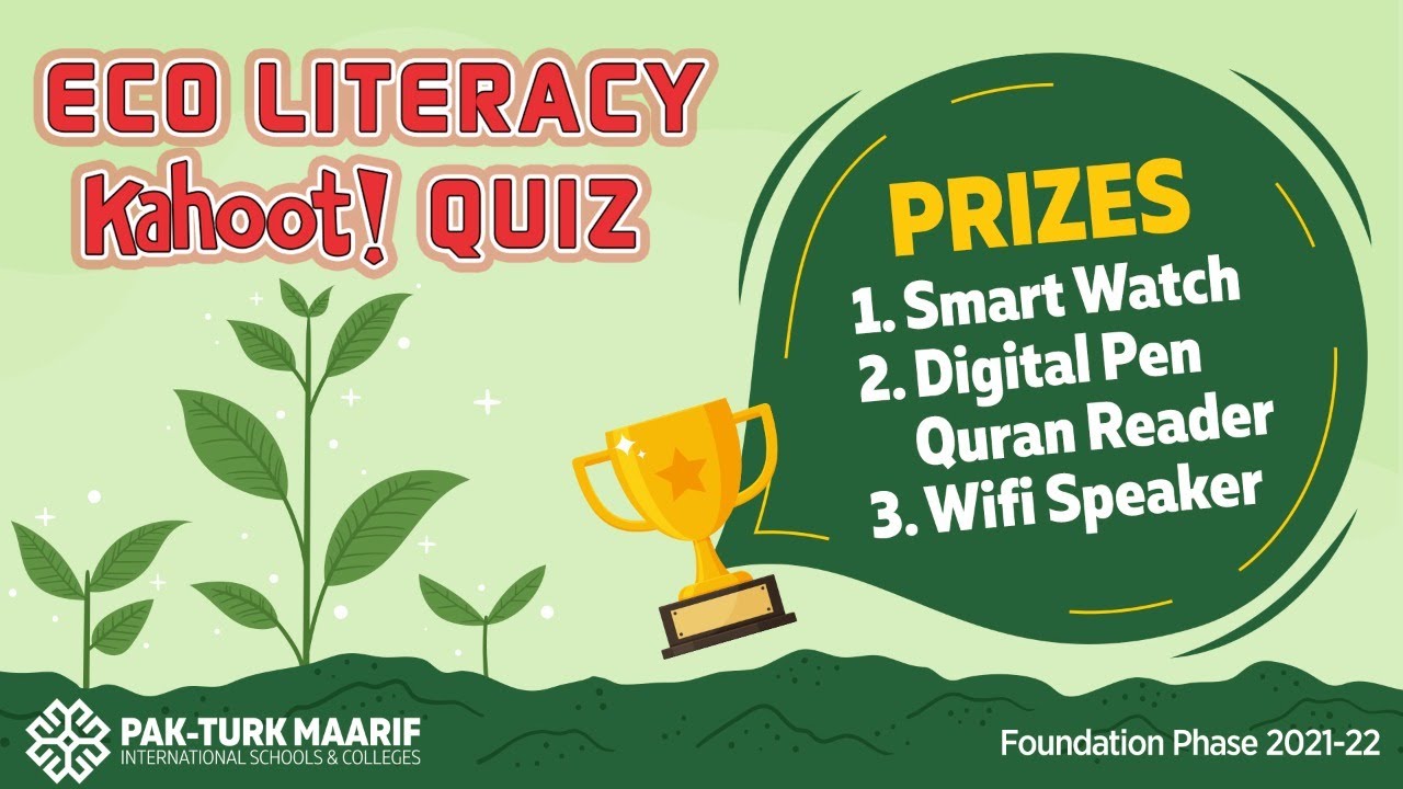 Eco Literacy Kahoot Quiz for KG - Grade 1 | Foundation Phase 2021-22 ...