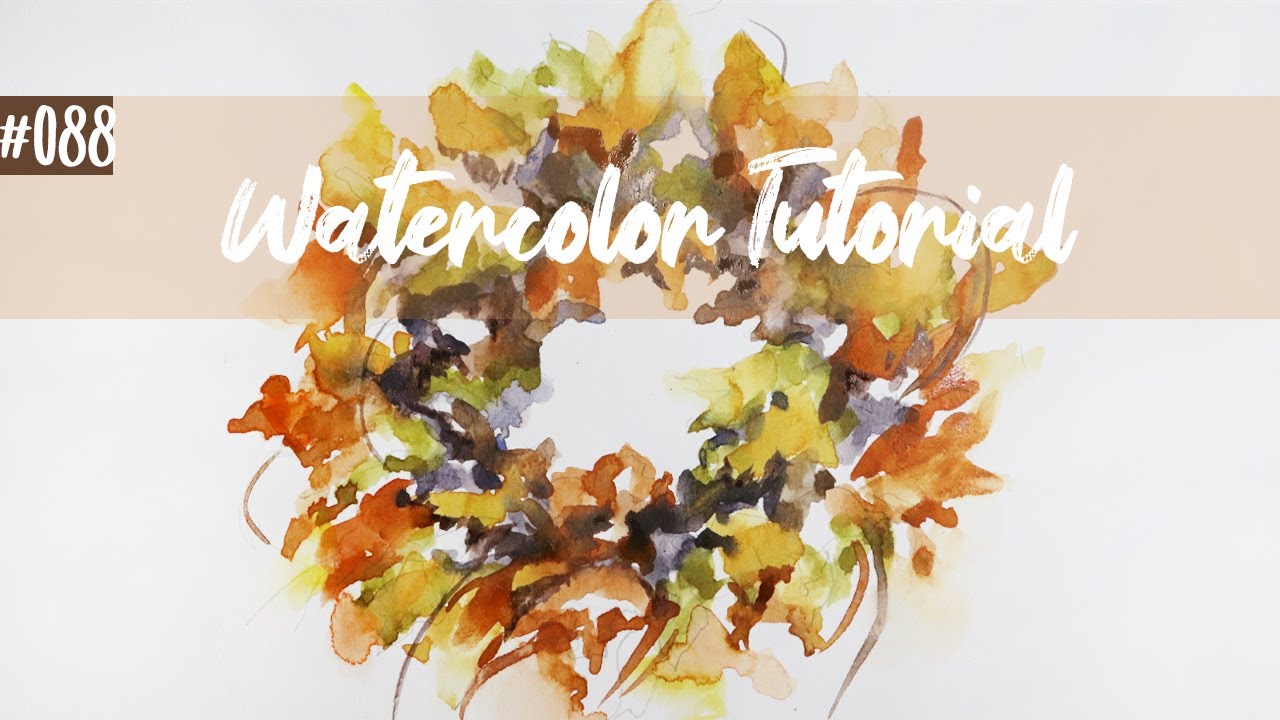 How to Paint a Fall Wreath using Watercolor / Art Tutorial #088 - YouTube