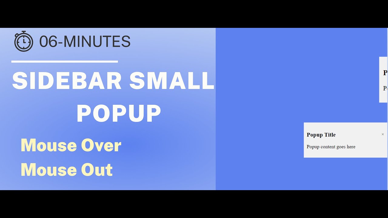 Sidebar Small Popup Mouse Over Mouse Out Effects Html Css Jquery Youtube 7680