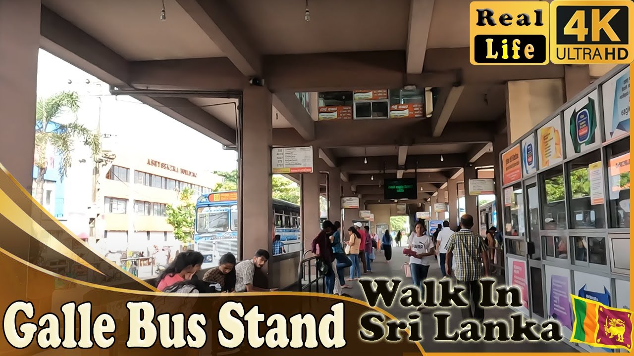 inside of galle bus stand in sri lanka | 4K walking tour | Real Sound ...