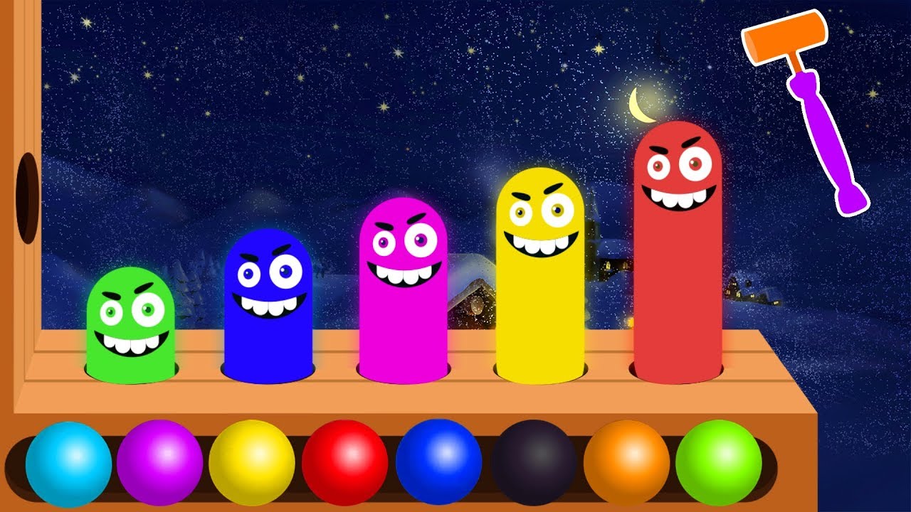Learn Colors and Learn Numbers with Funny Hammer Ball Game | Learn ...
