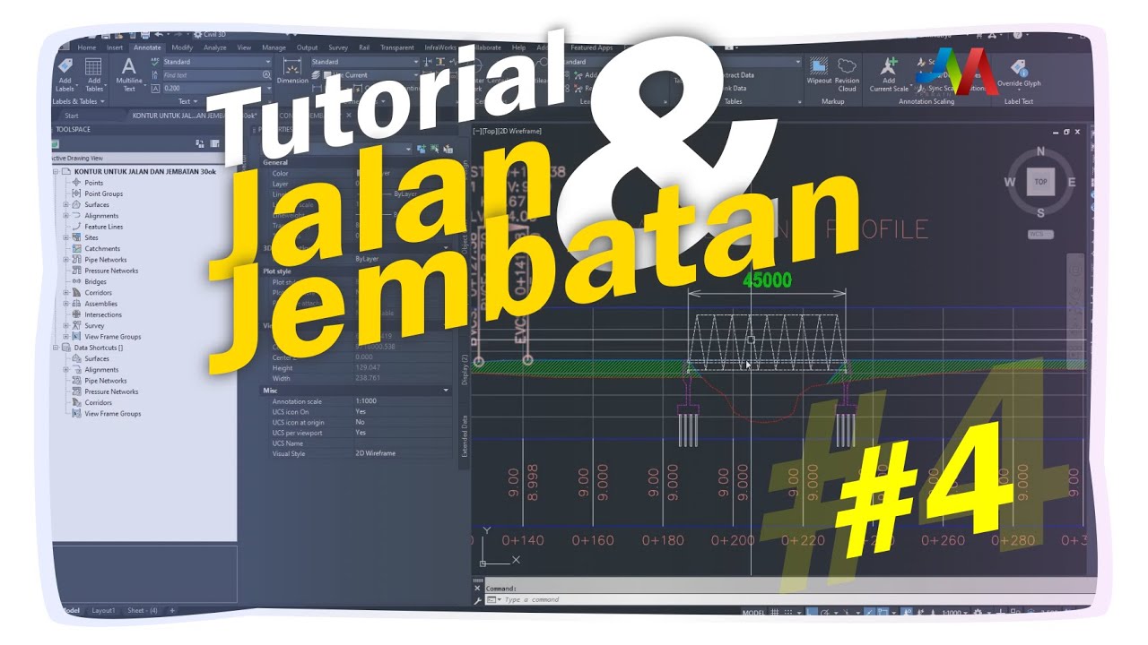 Tutorial jalan dan jembatan di autocad civil 3d part ( 4 dari 4 ) - YouTube