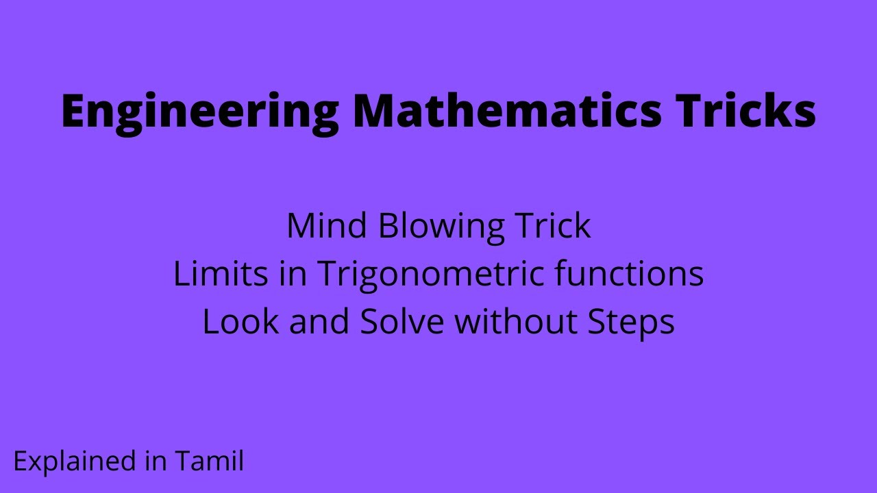 Shortcut trick for Limits in Trigonometric functions | Limits ...