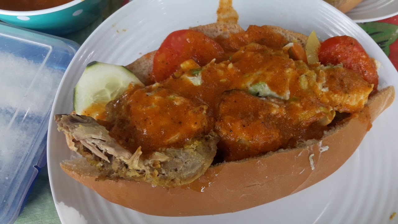 PANES CON POLLO con su salsa y escabeche COMO hacer la salsa PARA PANES ...