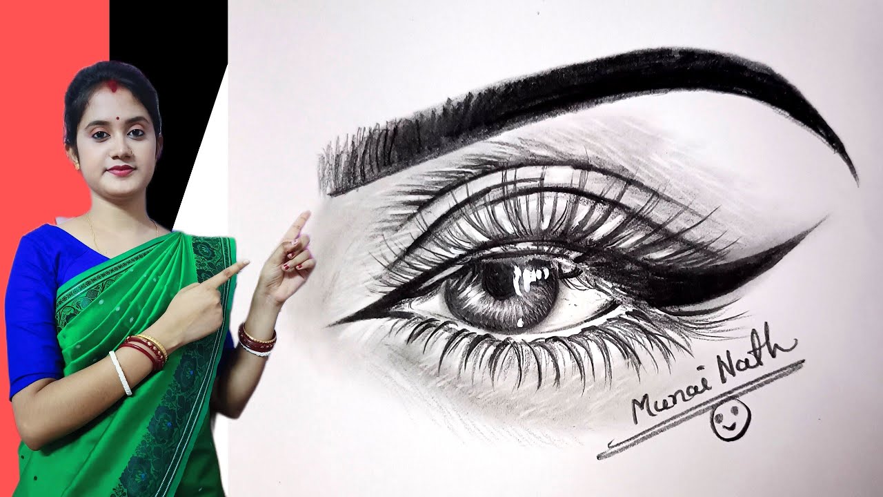 How to draw a realistic eye ll Eye Drawing ll - YouTube