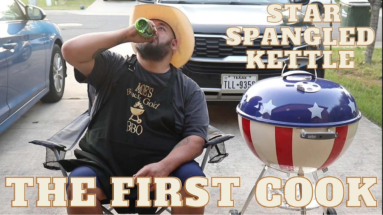 My First Cook Using The Weber Star Spangled Kettle | Chicken Halves ...