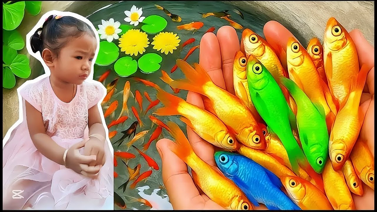 catch beautiful freshwater aquarium fish in flood fields after storm ...
