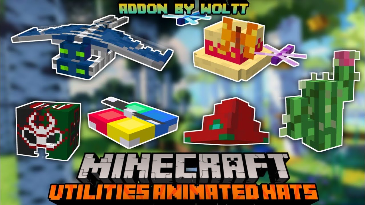 Minecraft Pe Mods - Utilities Animated Hats Addon || Minecraft Cosmetics Add-On Showcase - YouTube