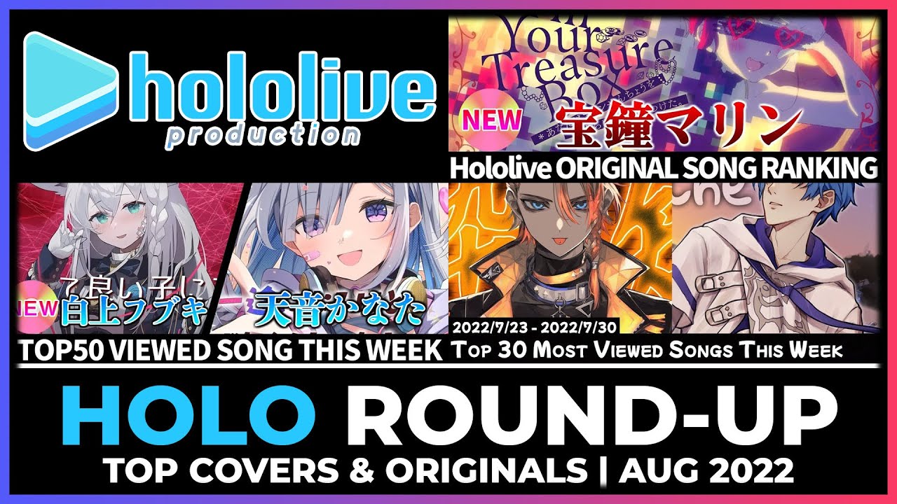 HOLOLIVE MONTHLY ROUND-UP | TOP HOLOLIVE/HOLOSTARS SONGS | AUG 2022 ...