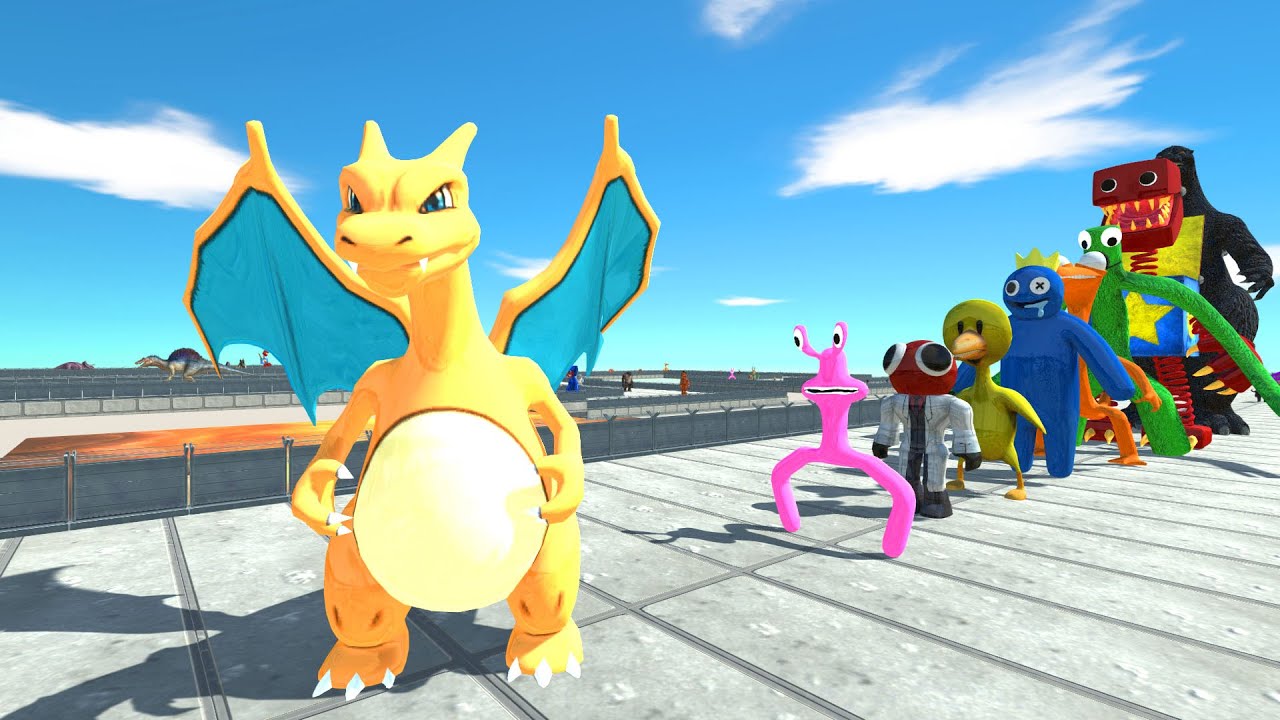 Charizard vs Heisei Godzilla LAVA DEATH RUN - Animal Revolt Battle ...