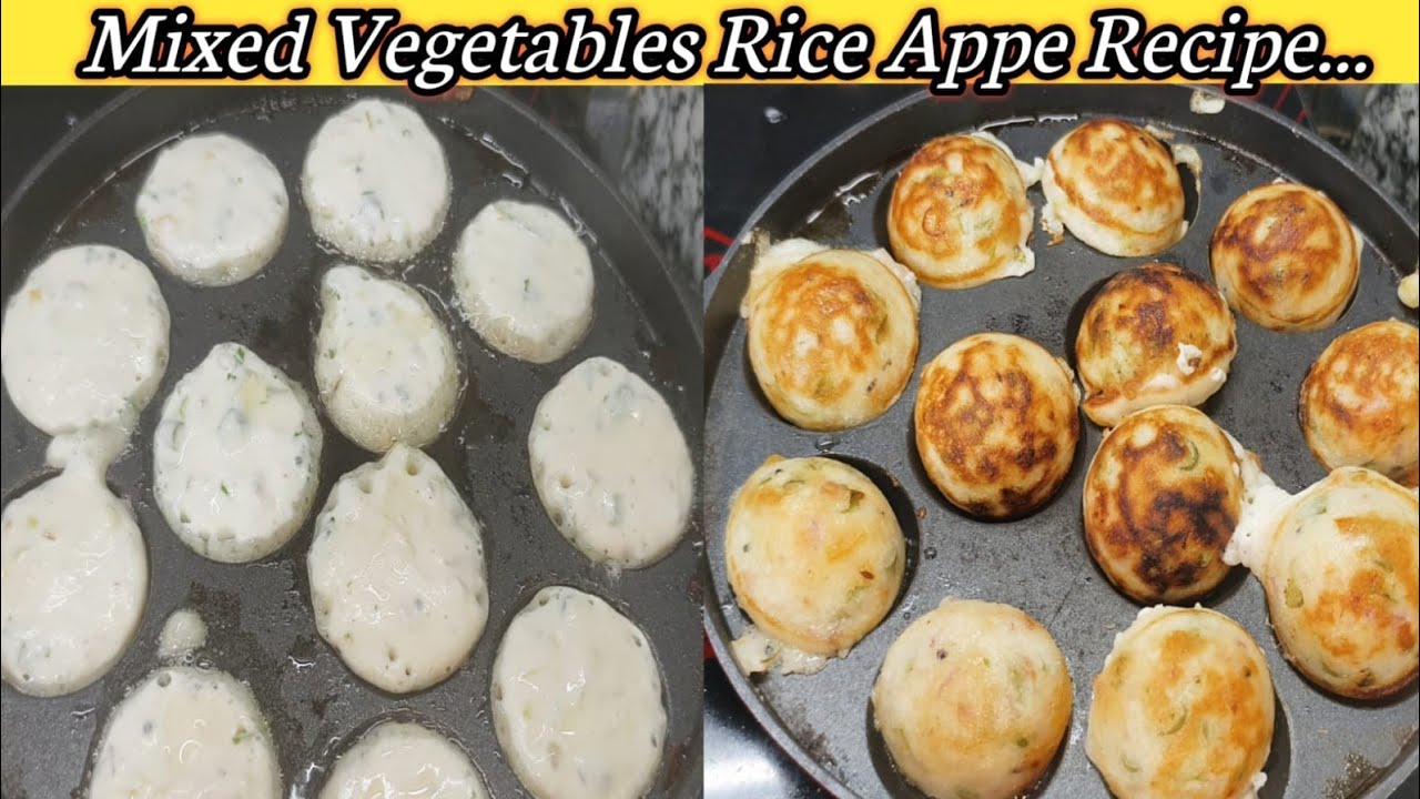 Mixed Vegetables Rice Appe Recipe | Vegetables Rice Appe | Appe Recipe ...