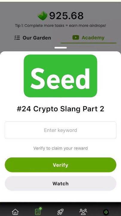SEED Verify Code | #24 Crypto Slang Part 2 | SEED'S New Video Code | Seed Code | Seed Video Code ...