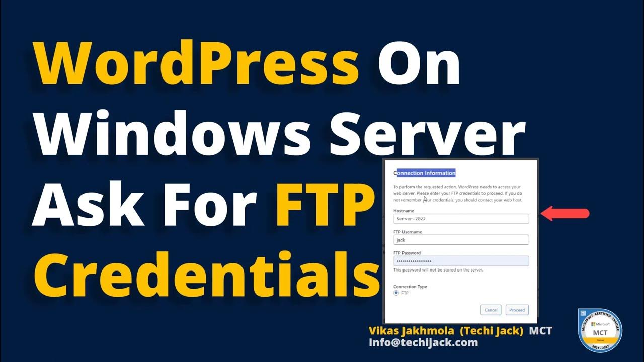 WordPress Prompt for ftp Credentials on Windows server | Fixing FTP Credential Error on ...