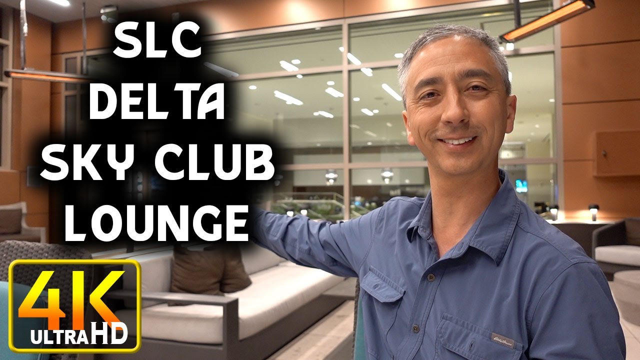 Tour of the Salt Lake City Airport SLC Delta Sky Club Lounge (4k UHD ...