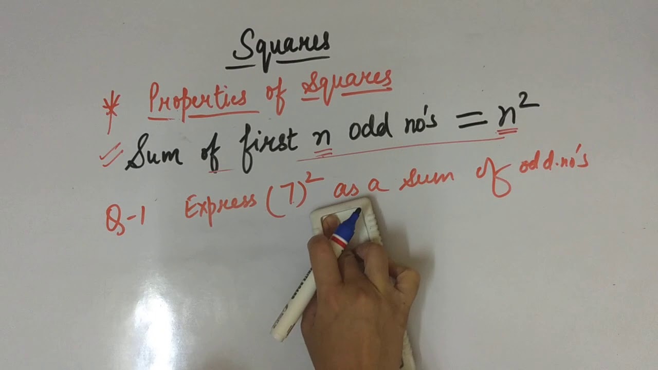 Express As Sum Of Odd Number class 8 Squares YouTube Express As Sum Of Odd Number class 8 Squares YouTube