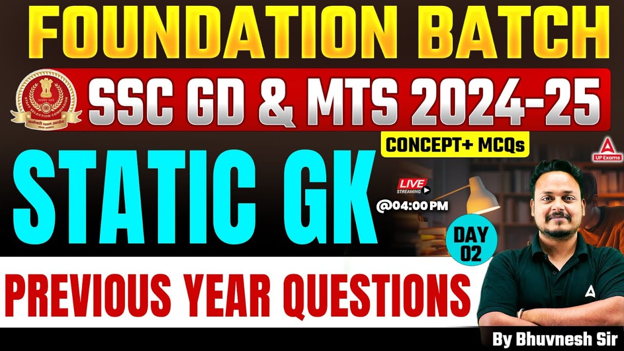 SSC GD & MTS Foundation Batch 2024-25 I STATIC GK I INTRODUCTION By ...