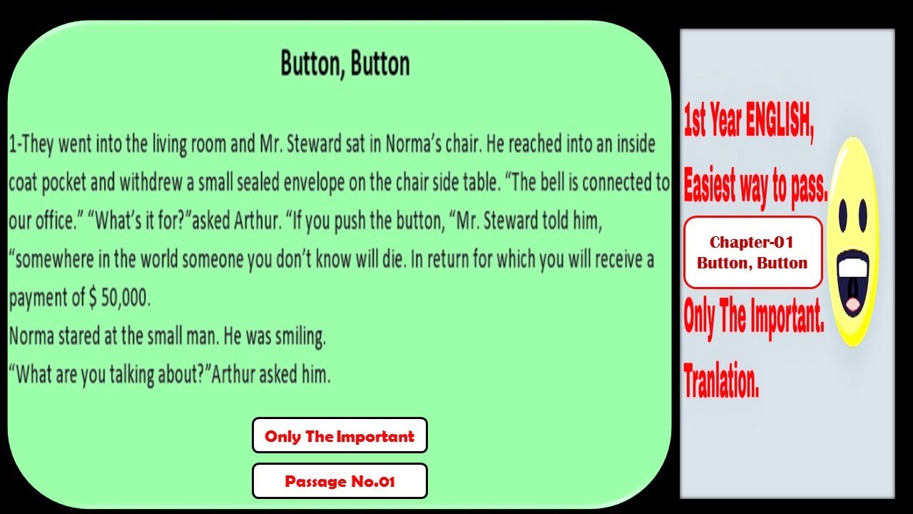 First Year.Chap.01."Button,Button".Important Passage No.01 - YouTube
